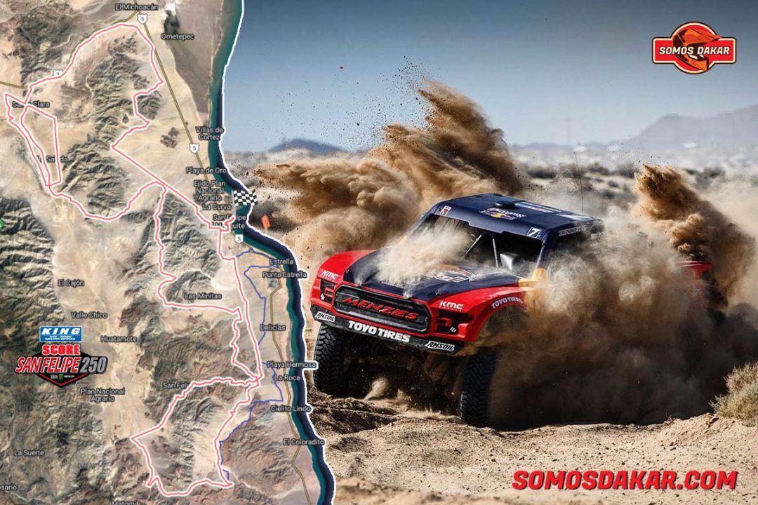 El mapa de la Baja San Felipe 250 con puntos GPS - Somos Dakar