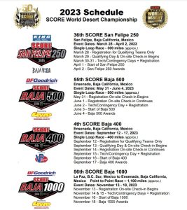 El calendario 2023 de las Bajas Score International - Somos Dakar